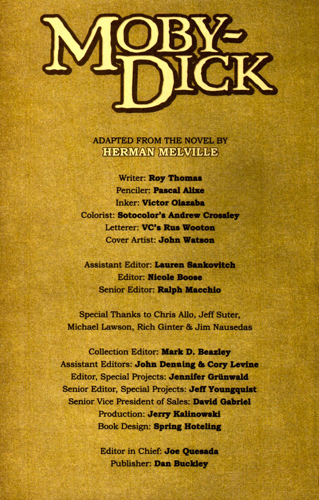 Read online Marvel Illustrated: Moby Dick comic - Issue # TPB