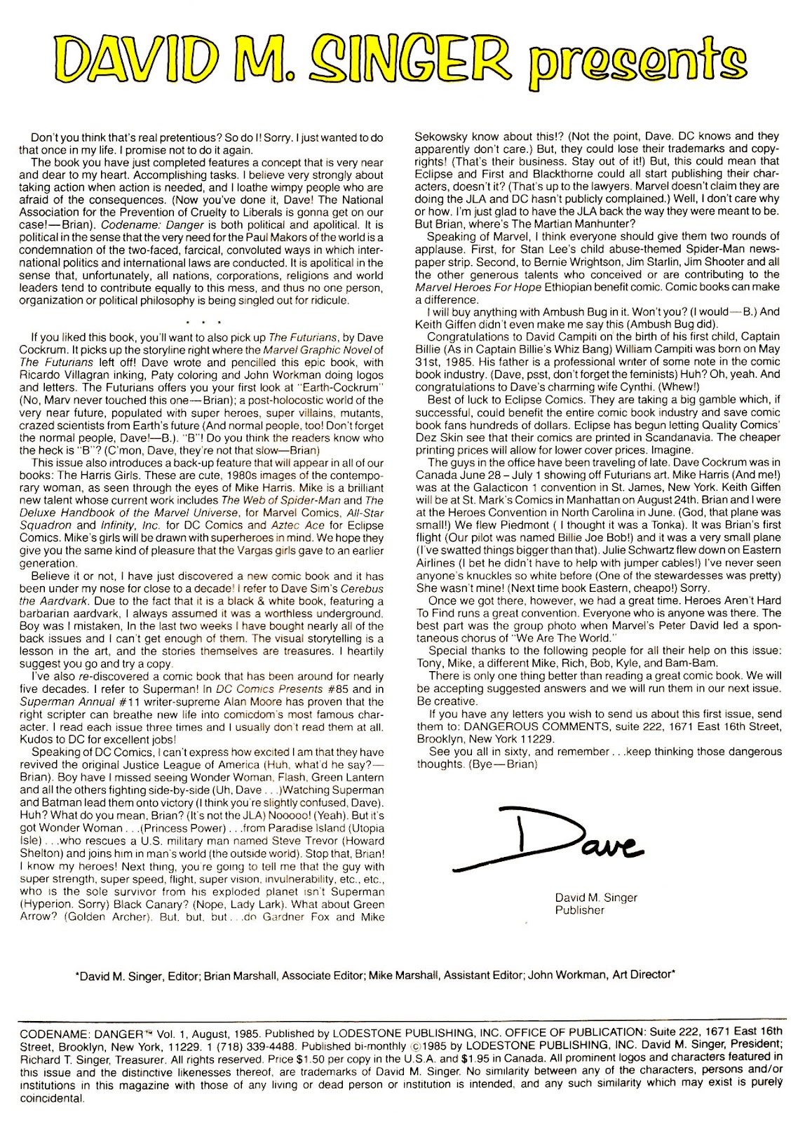 Read online Codename: Danger comic - Issue #1