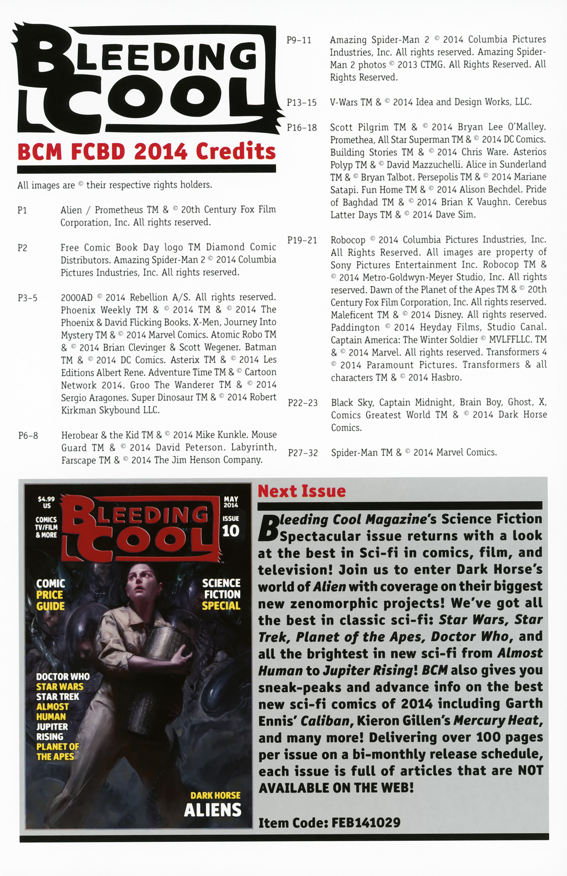 Read online Free Comic Book Day 2014 comic - Issue # Bleeding Cool ...