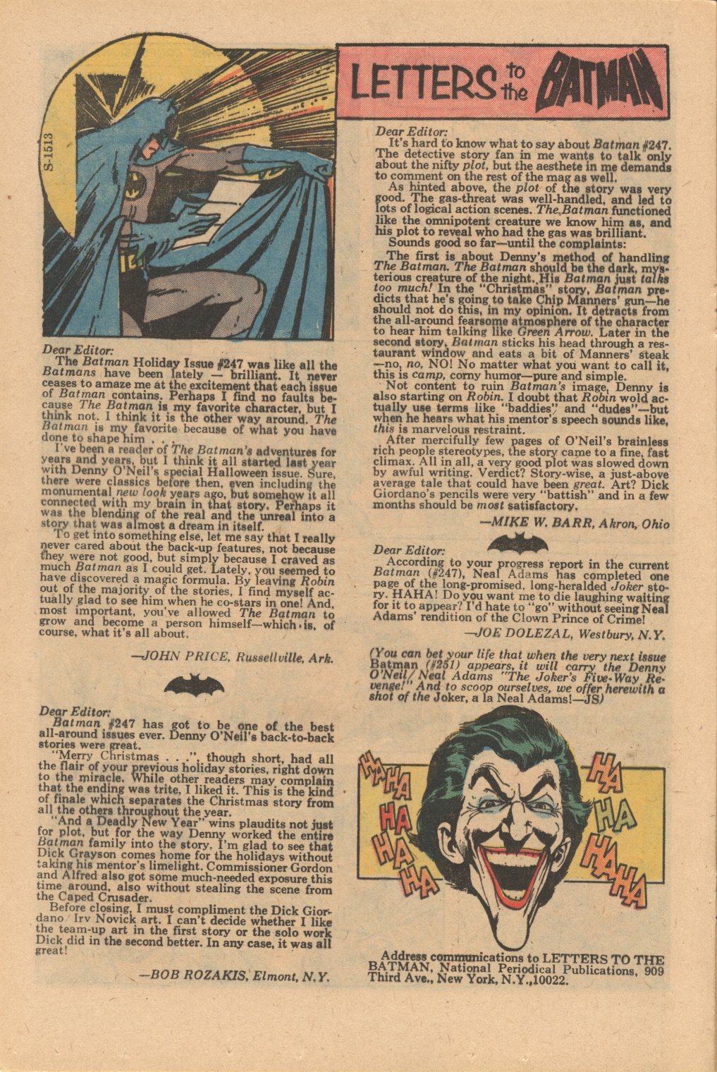Read online Batman (1940) comic - Issue #250