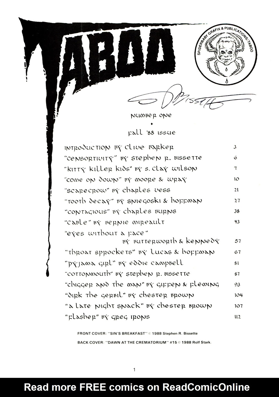 Read online Taboo comic - Issue #1