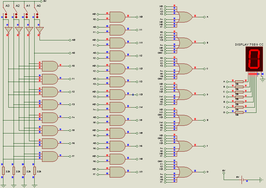 Decodificador hexadecimal a 7 segmentos