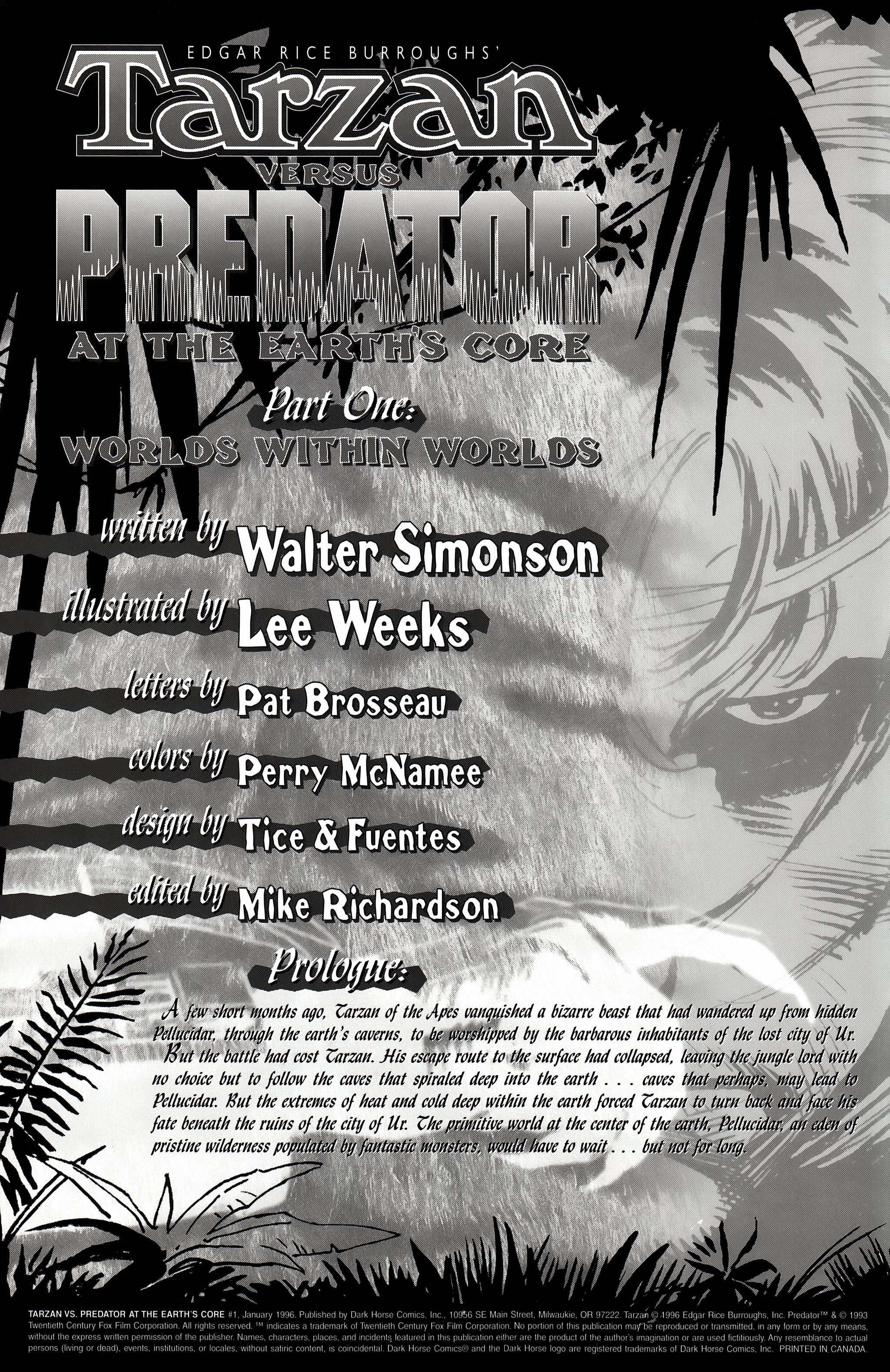 Read online Tarzan vs. Predator at the Earth's Core comic - Issue #1