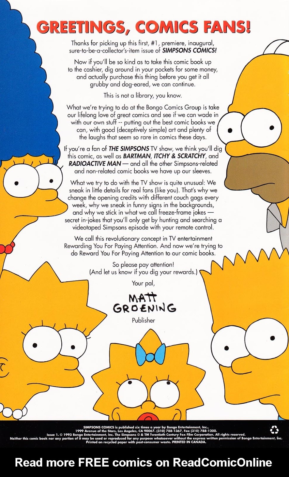 Simpsons Comics #001 | Read All Comics Online