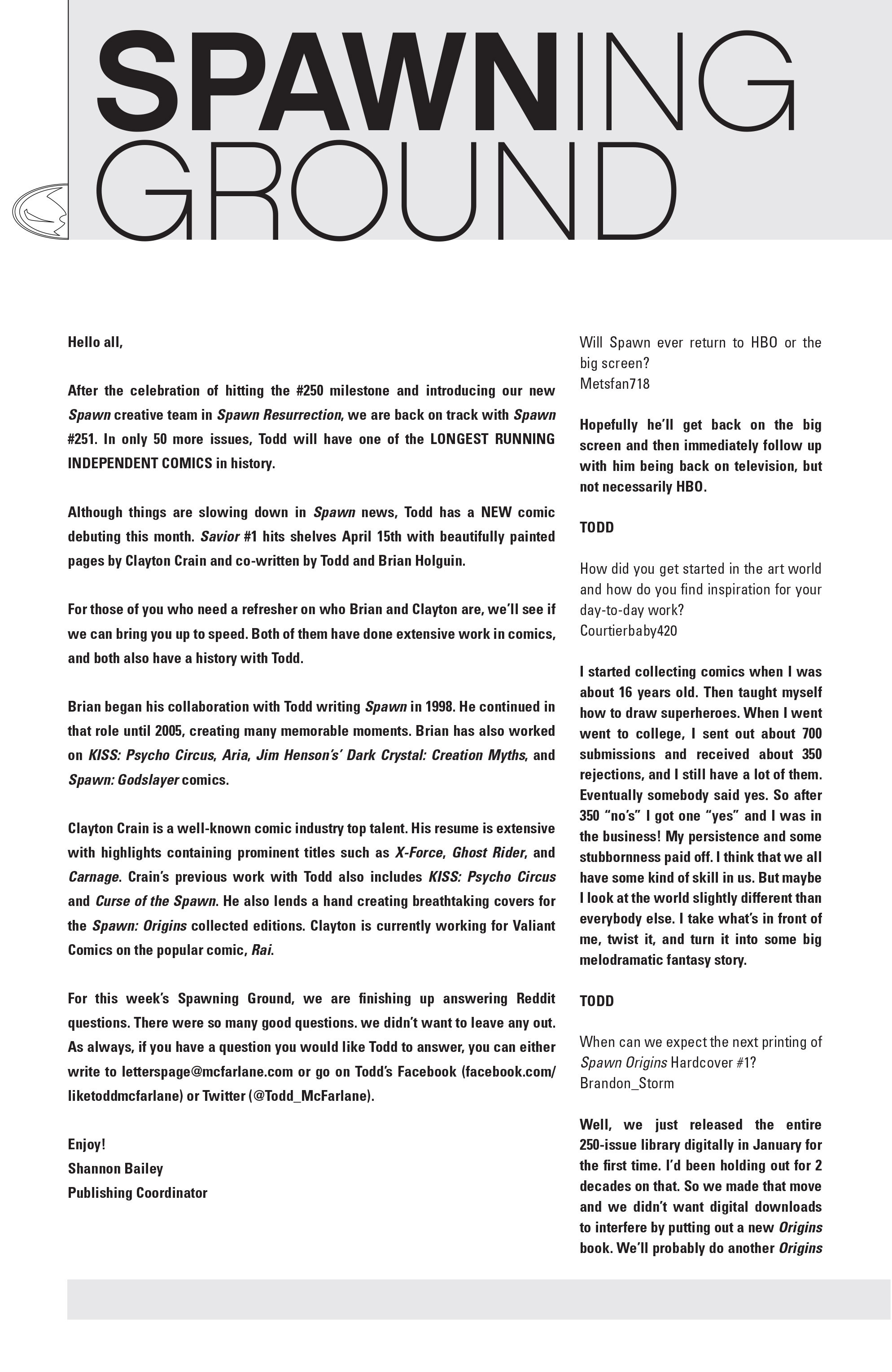 Read online Spawn comic - Issue #251