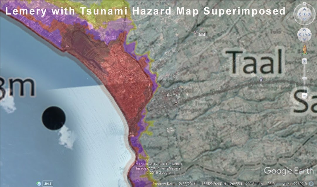 Tsunami-Prone Areas in Batangas as Shown by a Phivolcs Hazard Map ...