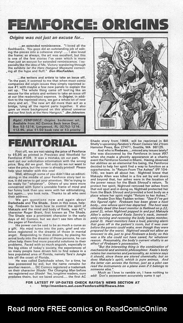 Read online Femforce comic - Issue #107