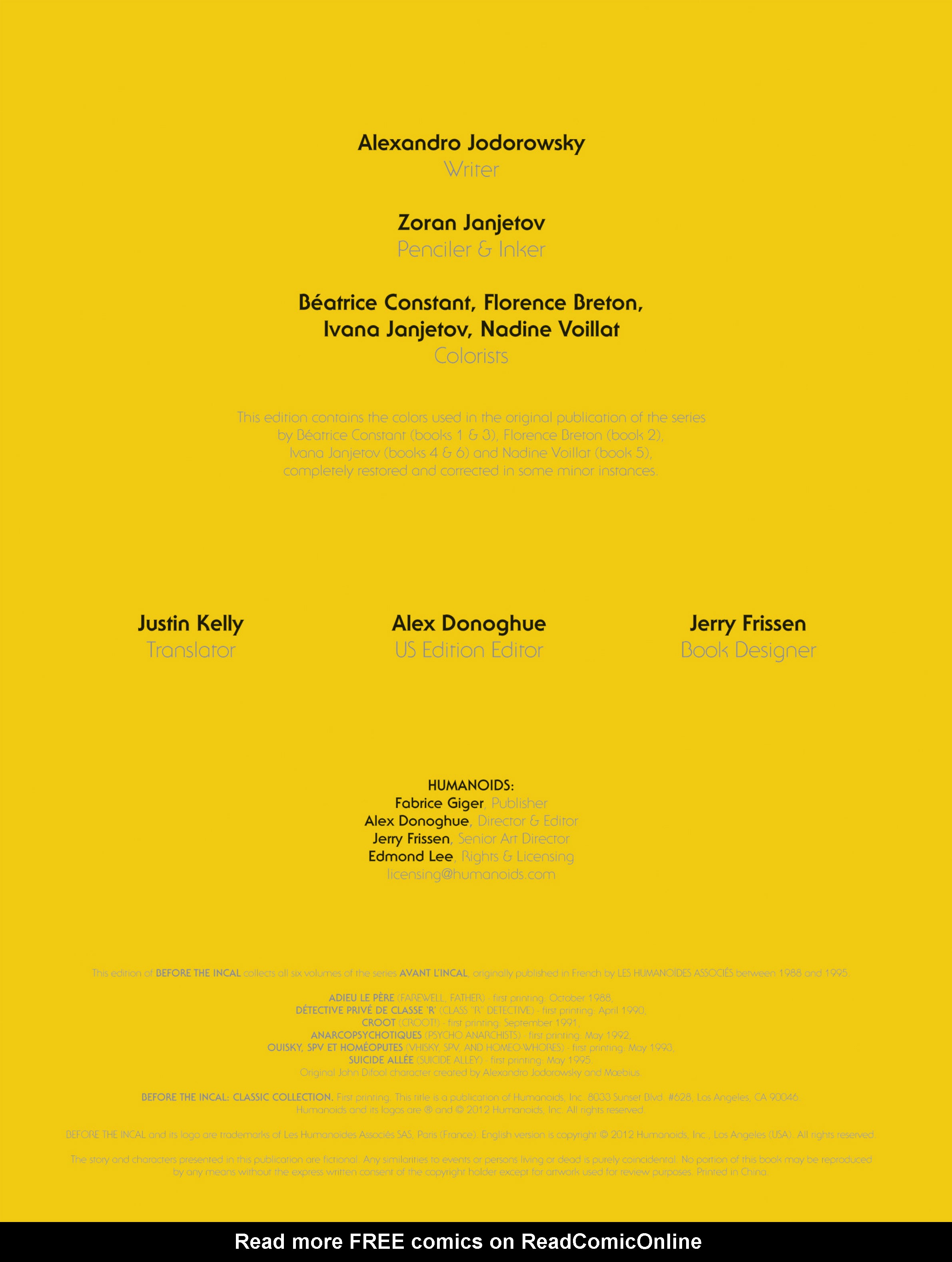 Read online Before the Incal comic - Issue #1