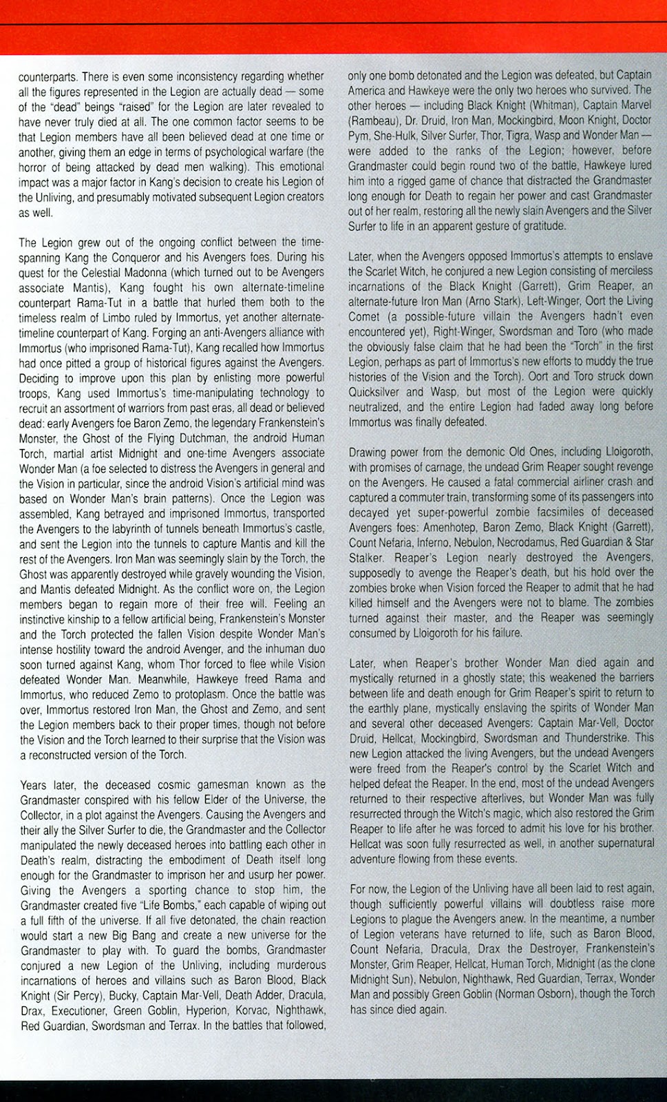 Official Handbook Of The Marvel Universe Horror 2005 | Read Official ...