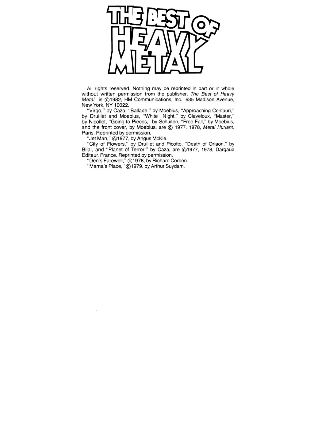 Read online The Best of Heavy Metal comic - Issue # TPB 1