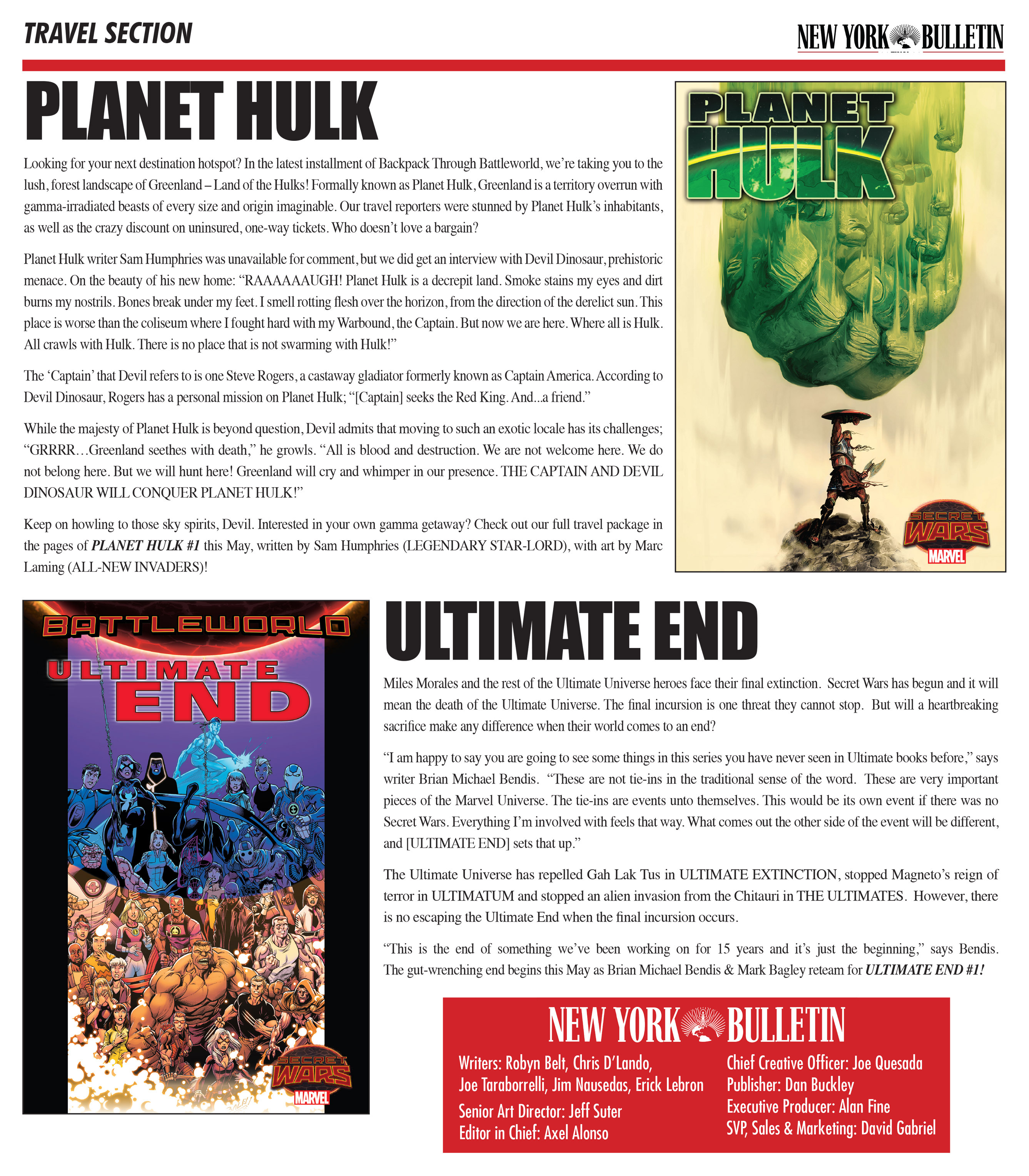 Read online Marvel's New York Bulletin Secret Wars Newspaper comic ...