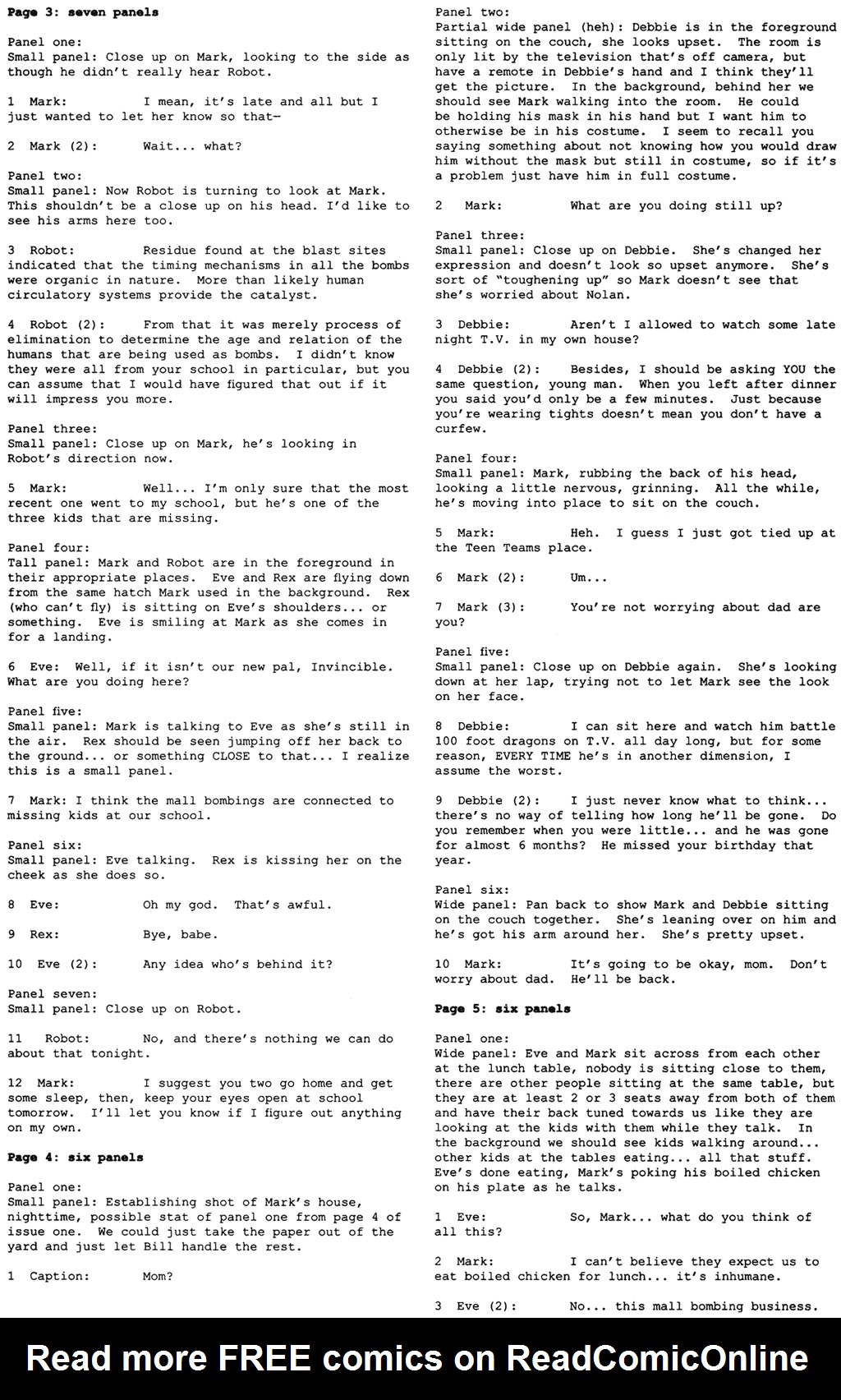 Read online Invincible Script Book comic - Issue # Full