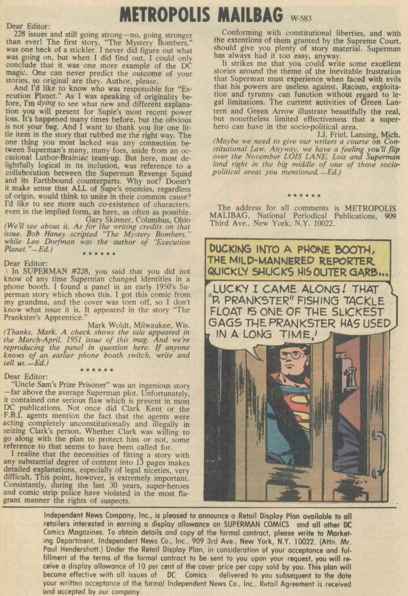 Read online Superman (1939) comic - Issue #231