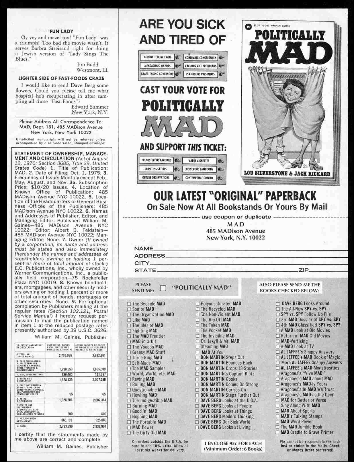 Read online MAD comic - Issue #181