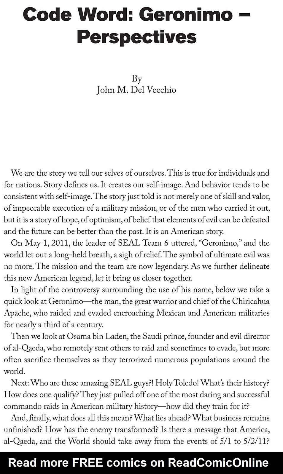 Read online Code Word: Geronimo comic - Issue # TPB