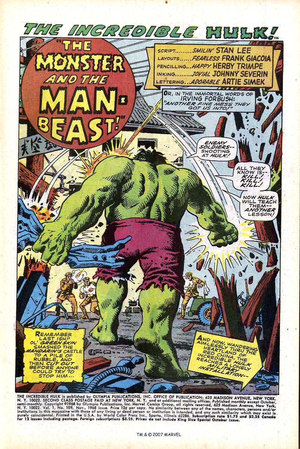 Read online The Incredible Hulk (1968) comic - Issue #109