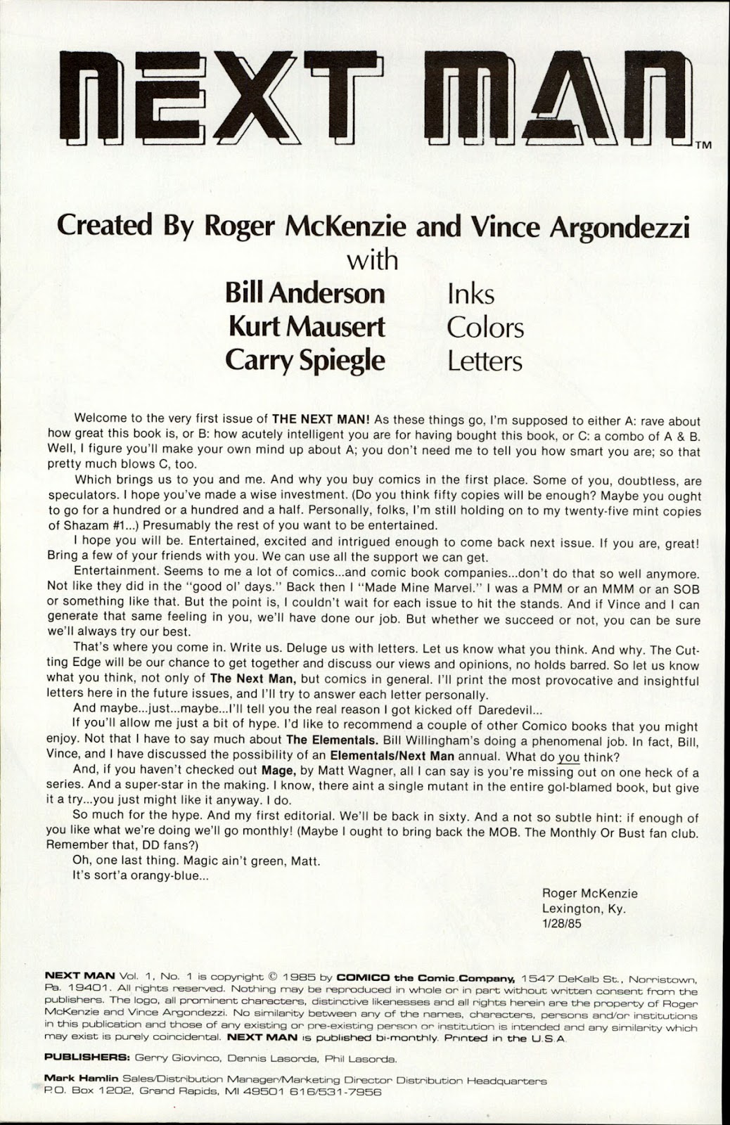 Read online Next Man comic - Issue #1