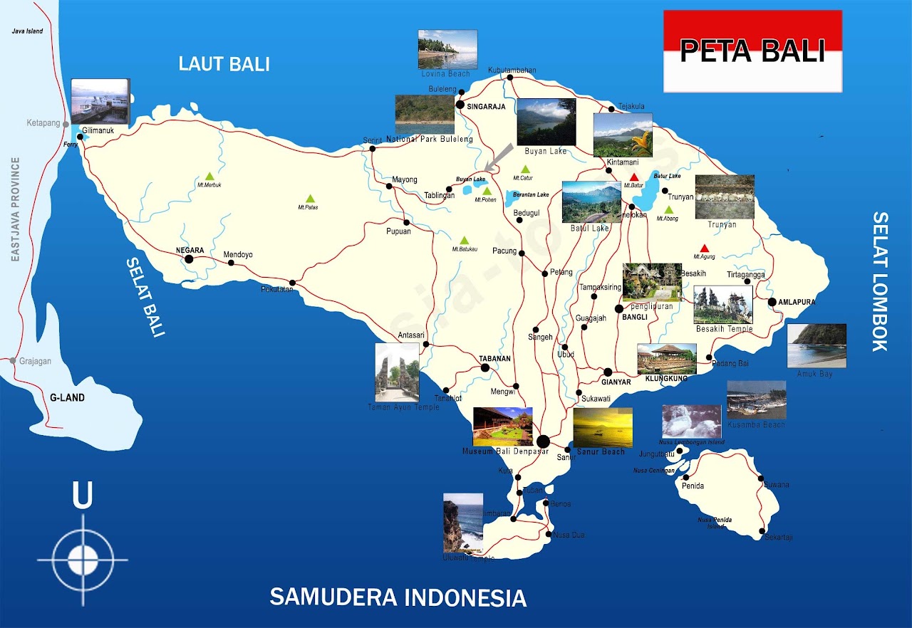 SEJARAH POPULER: Peta Bali lengkap dengan nama kabupaten dan kota