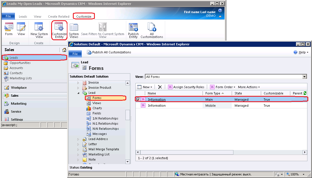 Ms Crm 2011 My First Experience Adding Onload Event Script Marat Deykuns Blog About
