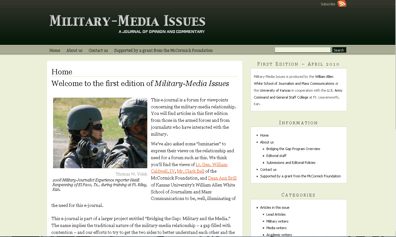 McCormick Media Matters: Univ. of Kansas Launches New Online Military ...