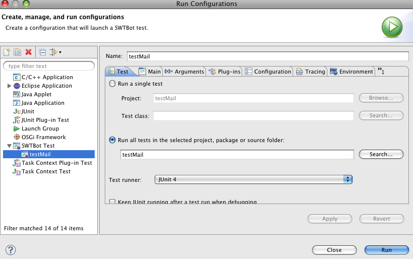 Richard S Blog Headless Swtbot Testing For The Eclipse Rcp Mail Example Project