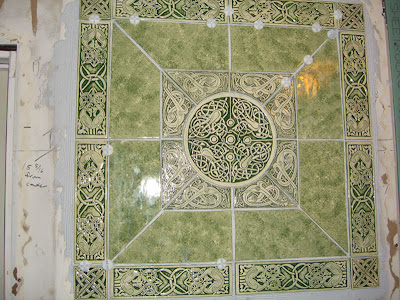Decorative handmade ceramic tile: Handmade Celtic Ceramic tile installation