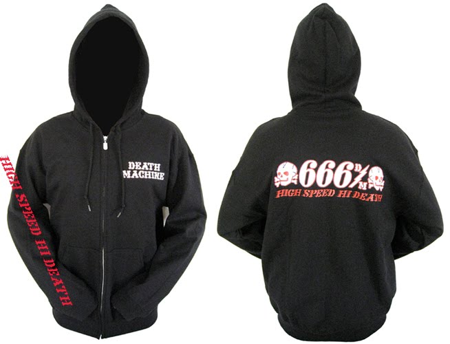 DEATH MACHINE CORPSE: 666% Zip Up Hoodie