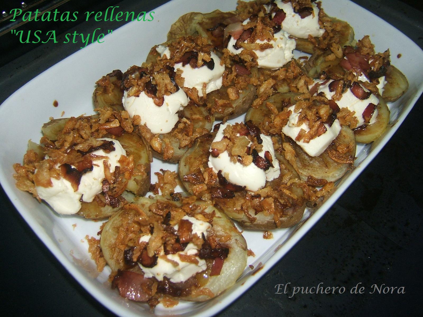 El puchero de Nora: Patatas rellenas "USA style"