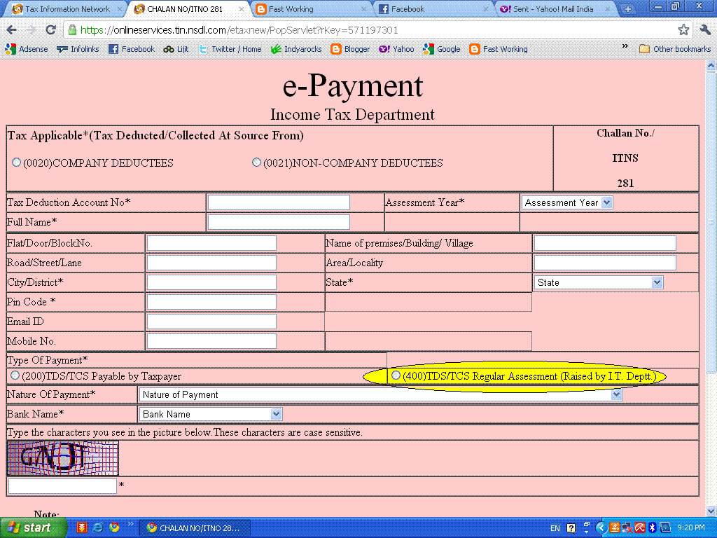 King: (400)TDS/TCS Regular Assessment (Raised by I.T. Deptt.)