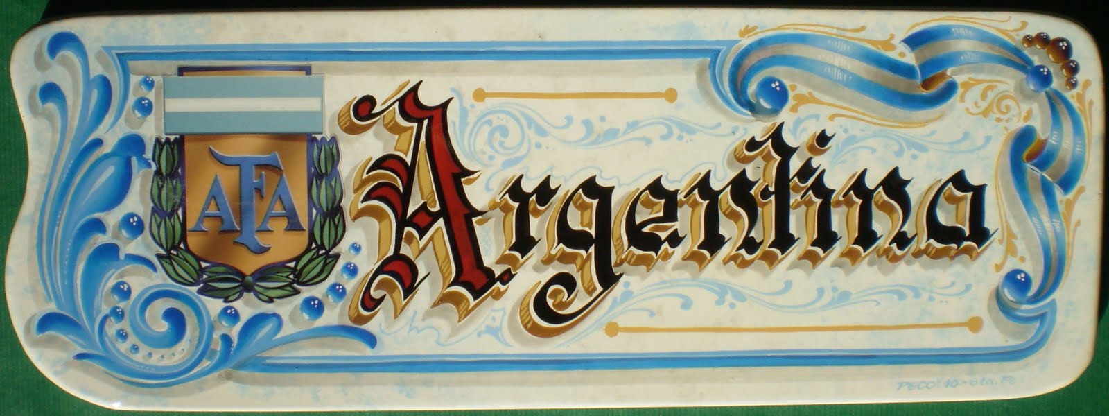 Oscar Pecorari Fileteador: TABLA FILETEADA "ARGENTINA"