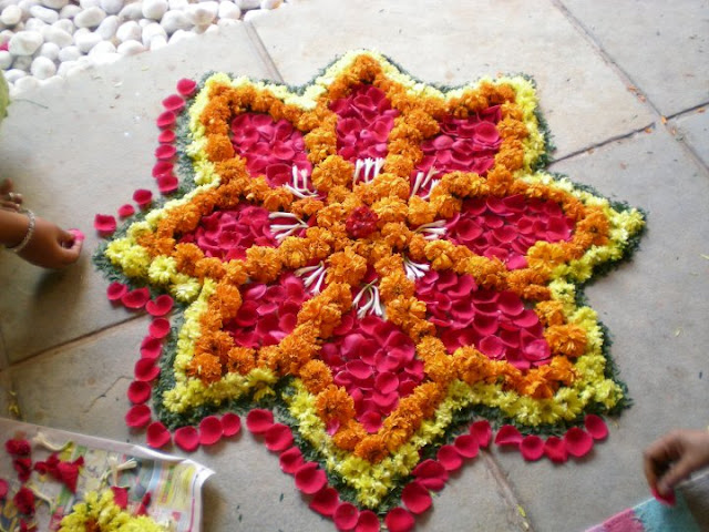 Lens Sketches: Rose Petal Rangoli