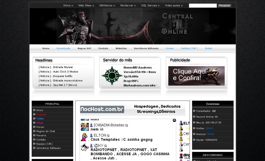 teste: Template Central Mu Online