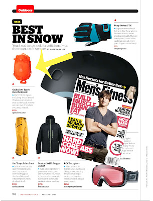 Quiksilver PR: Travis Rice Backpack in Men's Fitness Magazine