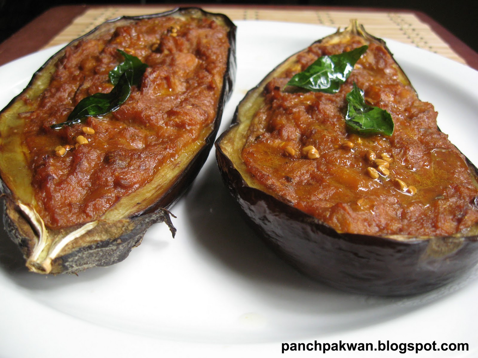 Panch Pakwan: Baked Stuffed Eggplant