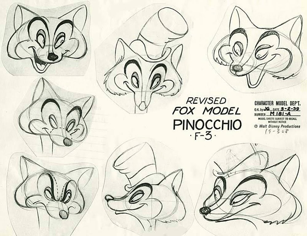 Living Lines Library: Pinocchio (1940) - Model Sheets & Production Drawings