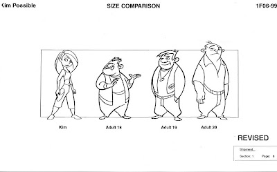 Living Lines Library: Kim Possible (TV Series 2002-2007) - Size Comparison