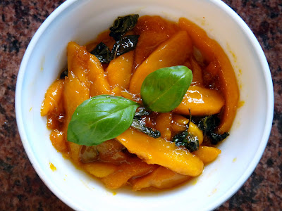 A Lithuanian Cooking in India: Caramelized Mango with Basil
