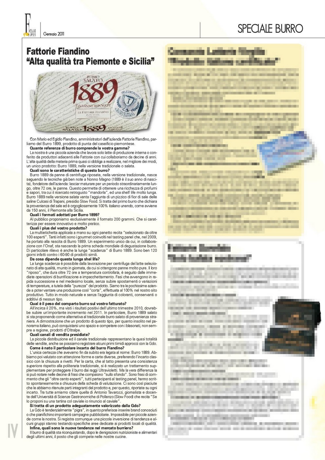 Fattorie Fiandino kinara, burro 1889 da panne riposate: Burro 1889, ne ...