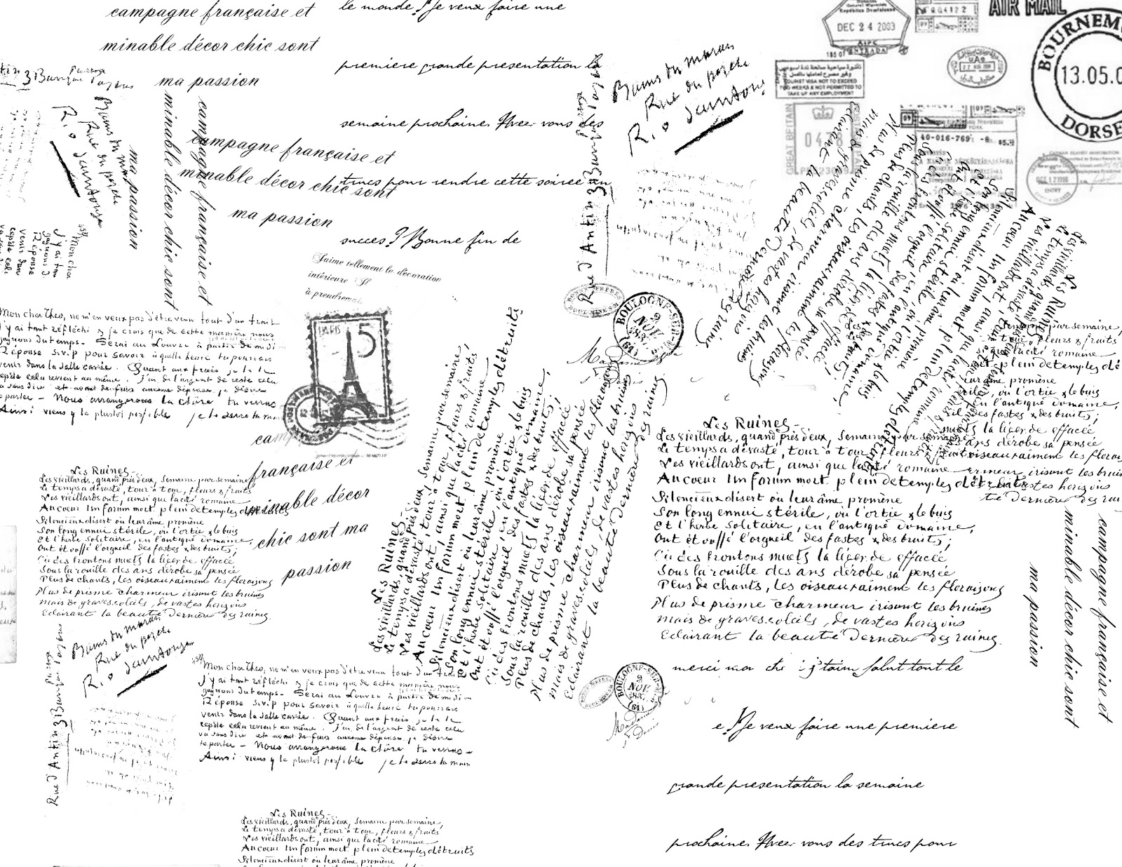 Shabby, Chic and Charming: Lamp Shade Redo~ Old French Writing