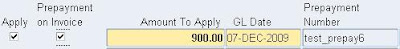 Oracle Apps, ADF, SOA: Prepayment Invoices