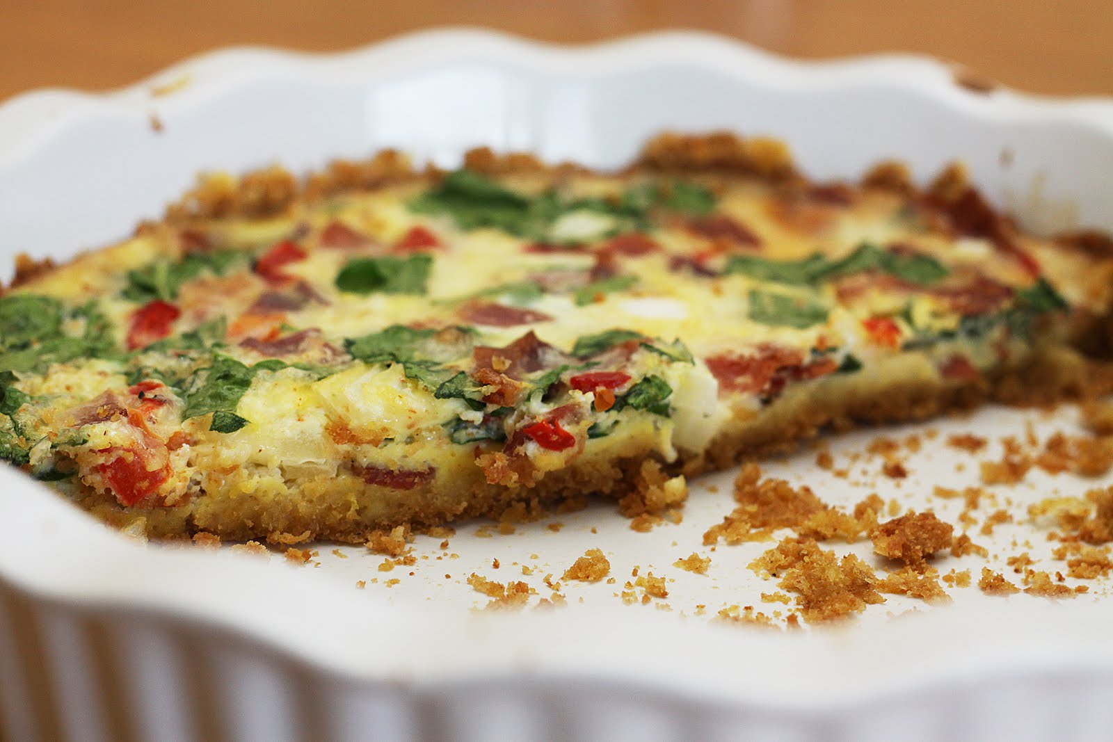 The Stephens Family: Spinach, Bacon, Red Pepper Quiche