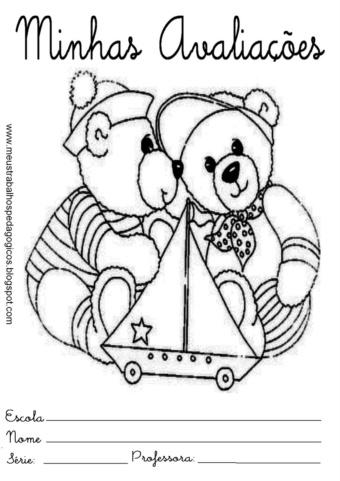 Meus Trabalhos Pedagógicos ®: Desenhos de Capas de Prova