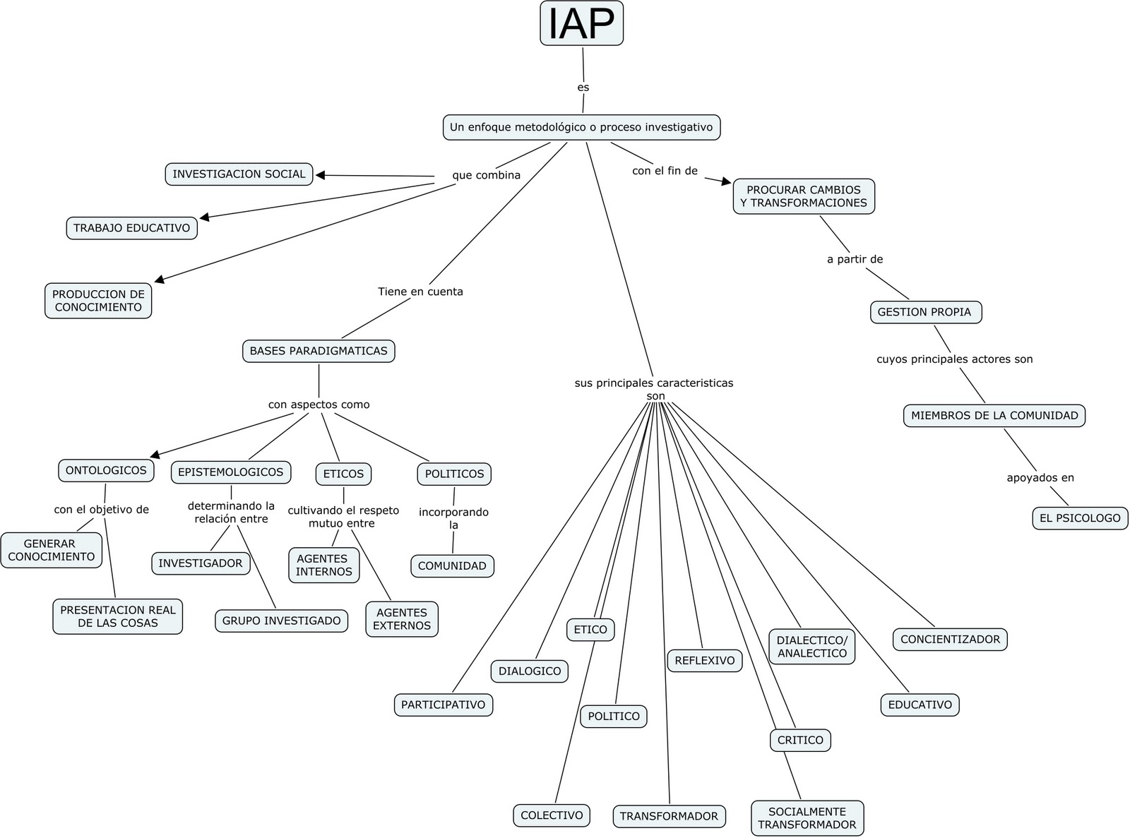 INVESTIGACION ACCION PARTICIPATIVA: MAPA CONCEPTUAL INVESTIGACION ACCION PARTICIPATIVA