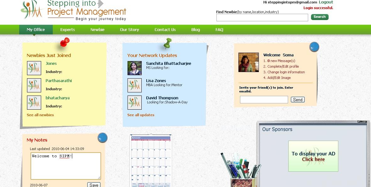 Stepping into Project Management - the journey continues: Welcome to SIPM