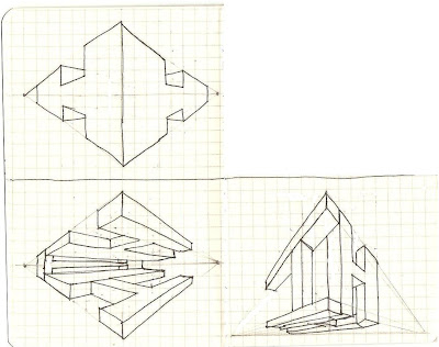 Tristan Lorquet - Arch 1101: 2 Point Perspectives Letter H