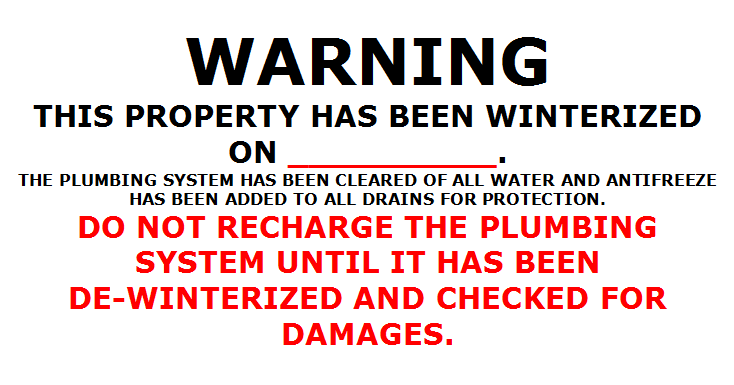 Inspector Catch-it's Findings: Winterization and De-Winterization