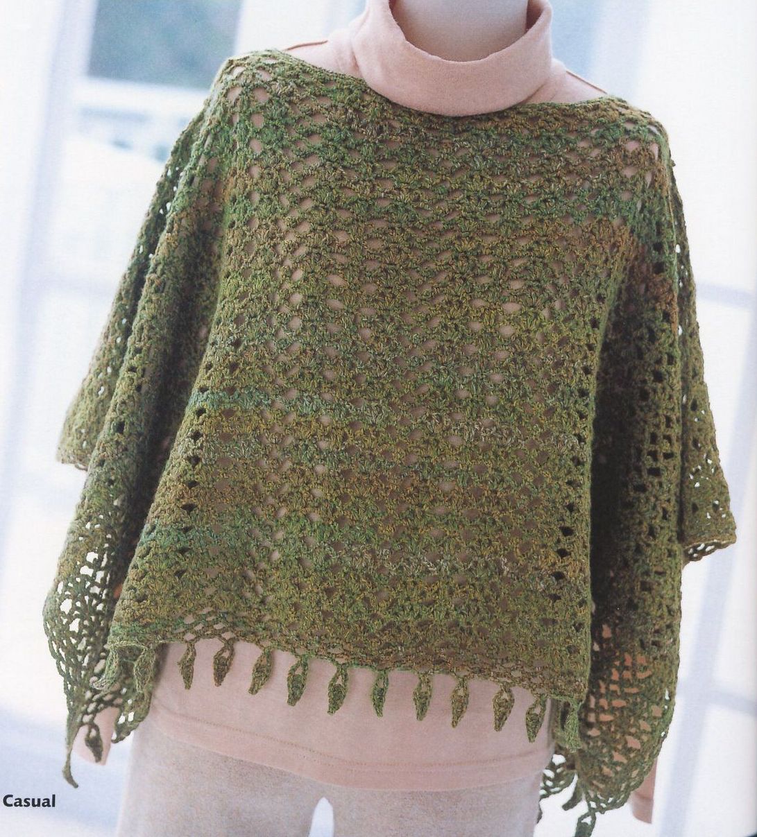 FIO MÁGICO: CROCHÊ - PONCHO VERDE - com gráfico