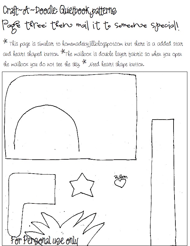Craftadoodle: Quiet Book: Page 3 and Printable Patterns