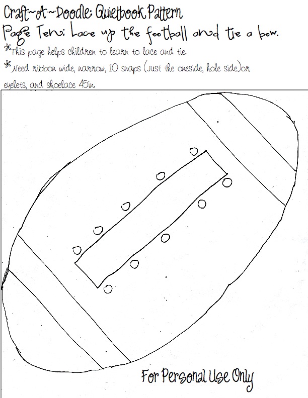 Craftadoodle: Quiet Book: Page 10 and Printable Patterns