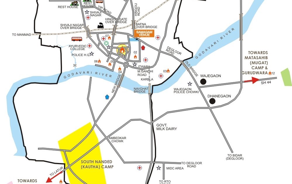 नांदेड: नांदेडचा नकाशा